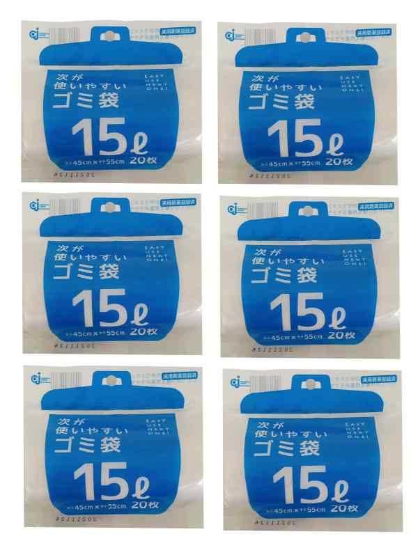 ケミカルジャパン ゴミ袋 次が使いやすいゴミ袋 半透明 15L HD-505N 20枚入 ×6個セット本体サイズ:約45×55cm(1枚あたり)素材・材質:ポリエチレン原産国:中国耐冷温度:マイナス約30度厚さ:0.015mm
