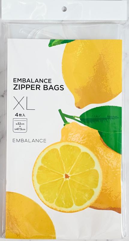 ウィル EMBALAE(エンバランス) ジッパーバッグ XL 4枚入 T12181 クリア厚さ:0.09mm、耐熱温度:-20度～80度