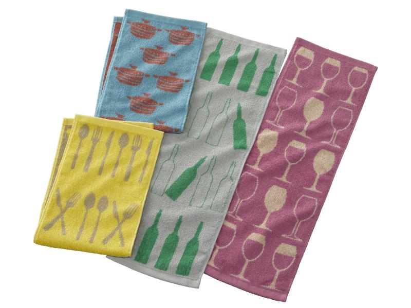 Kosugizen スリムフェイスタオル コンパクトおてふきタオル ダイニング4柄各1枚入 20×60cm スリムでショート 便利なサイズ 4枚セット SV-1612-4スリムフェイスタオル4枚セット商品タイプ：中厚手サイズ:約20×60c...