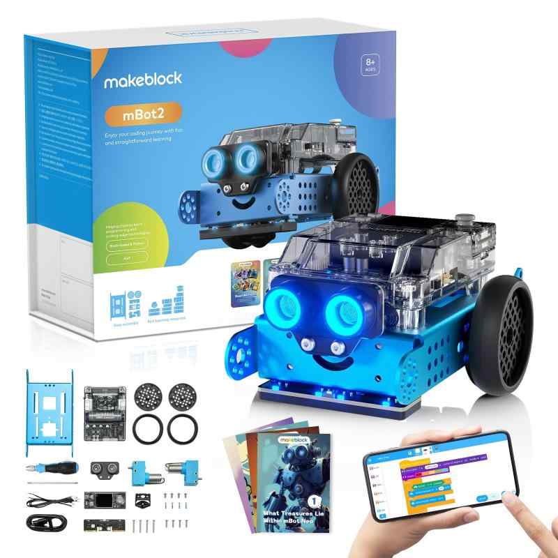 mBot2 プログラミングロボット 子供用コーディングロボット Scratch Python プログラミングをサポートするAI学習ロボット WiFi IoT AI技術 工学を学ぶ 8歳以上 子供向けロボットおもちゃ 男