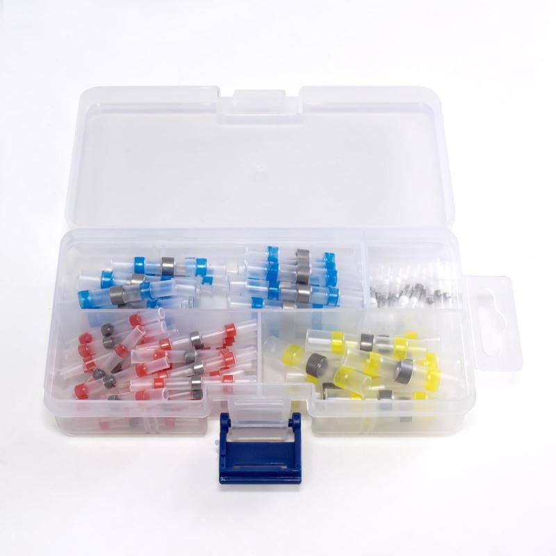 熱収縮チューブ、防水圧着スリーブ熱収縮チューブ: 防水溶接と密封突合せコネクタで、高級防水機能を有して、外部はパイプ材、内部はホットメルト接着剤で、引き抜き強度を高めて、密封、歪み除去、ケーブル検査と絶縁を提供する。