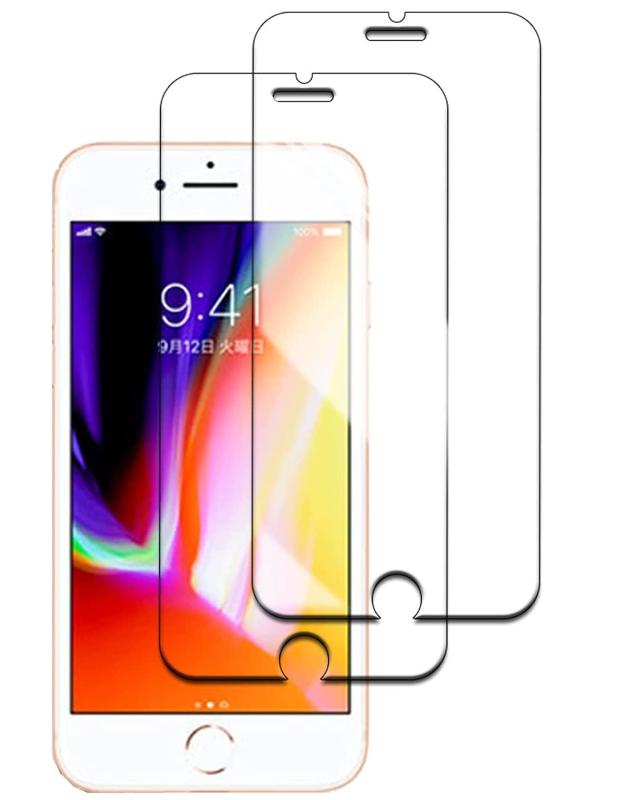 2枚セット適用 iPhone8/ 7/ 6s/6 ガラスフィルム 強化ガラスフィルム フィルム 日本素材製 画面保護 ガラスカバー 極薄0.33mm 高透過率 耐指紋 撥油性 2.5D ラウンドエッジ加工 硬度9H/高透過率/対応機種適用 ...