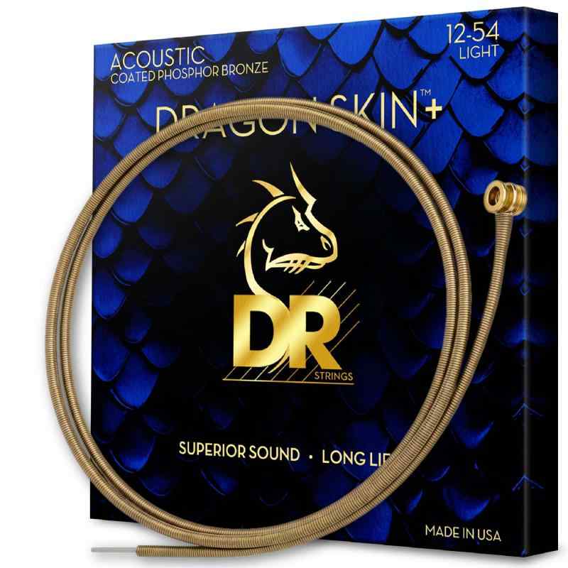 DR Strings (デーアール) アコースティック弦 ＋ Phosphor Bronze D-12 Phosphor Bronze 12-16-24-32-42-54LIG ゲージCoated Wrap Wire：極薄コーティングで優れ...