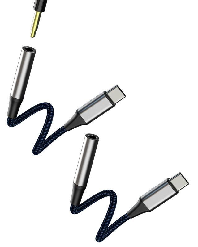 USB C 3.5mmイヤホンジャック 変換アダプタ(2パック)USB-C対応Apple iPhone 15 Pro iPad Air対応Samsung Galaxy DACタイプC ドングル ヘッドセットUSBC aux コネクタAudi...