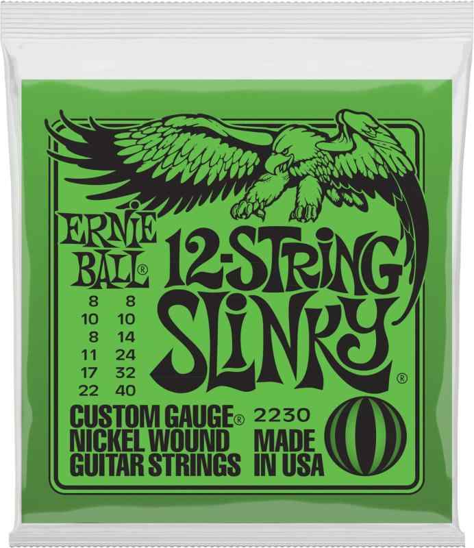 正規品 ERNIE BALL 2230 エレキ弦 12弦 (08-40) 12-STRING SLINKY スリンキーゲージ: .008 .008,.010 .010,.014 .008,.024w .011,.032 .017,.040 ...