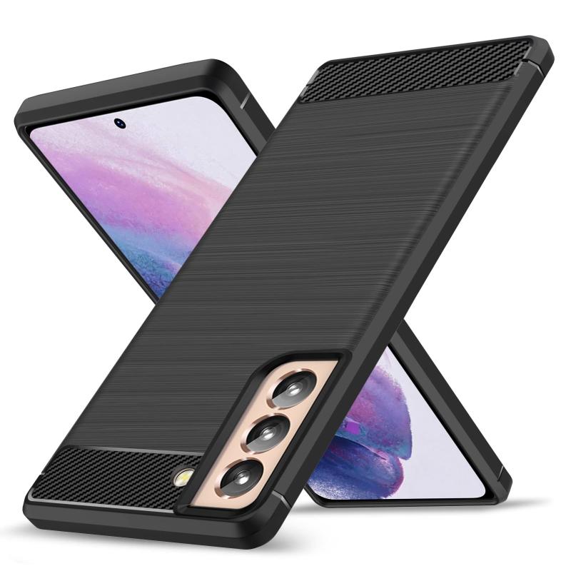 Galaxy S21 ケース 薄型 耐衝撃 TPU 炭素繊維 軽量 レンズ保護 指紋防止 衝撃吸収 散熱加工 ソフト シリコン 手触り良い 滑り止め 取り出し易い ワイヤレス充電対応 サムスン ギャラクシーS21 [ SC対応機種Samsu...