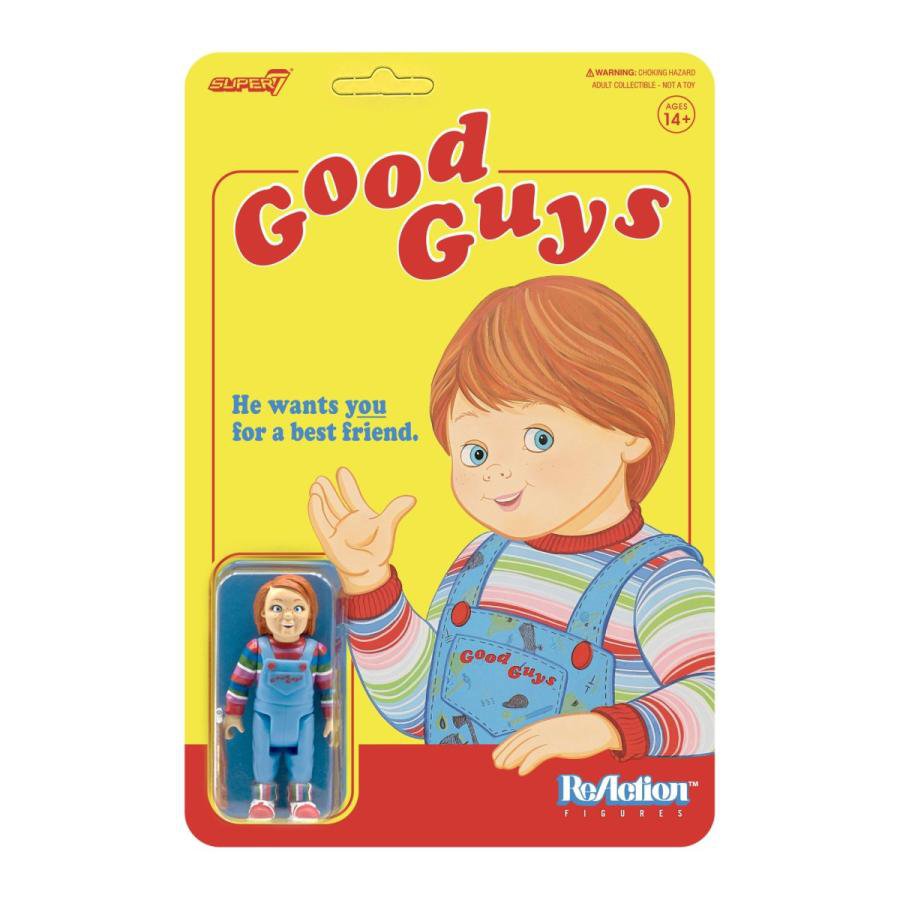 Child's Play ReAction Figure - Chucky　正規品ブリスター入り・1体の価格です。SUPER7から1988年に全米で公開され今でも根強い人気のホラー映画『チャイルドプレイ』、恐怖の殺人鬼「チャッキー」が憑依す...