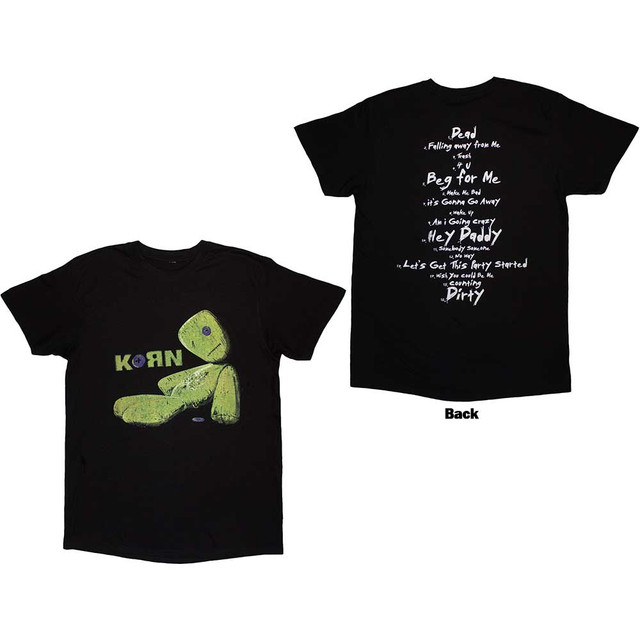 Korn Unisex T-Shirt: Issues Tracklist (Black) (Back Print)ニュー・メタルの金字塔！Kornの傑作『Issues』のアイコン、あの伝説のブードゥー人形が両面プリントで復刻！90年代後半...