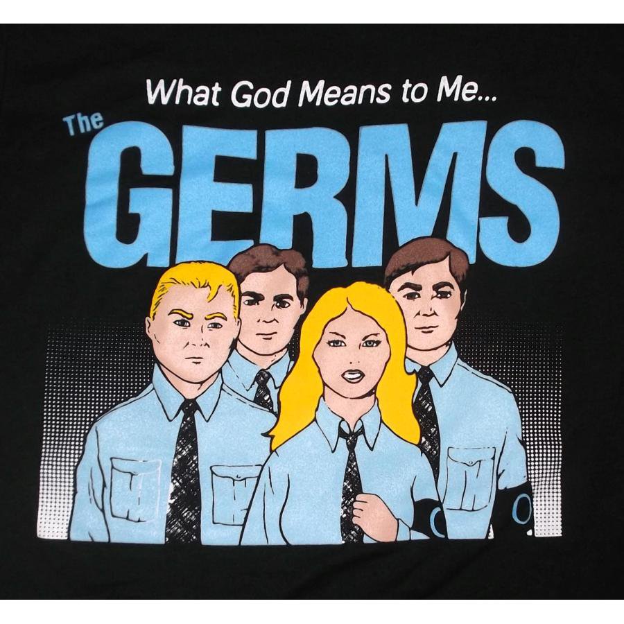 GERMS What God Means Tee1977～80年にかけて活動し、熱狂的な“ジャームス”信望者を獲得していったLAの伝説的パンクロッカー、Darby Crash率いるジャームスのTシャツ「What God Mea...