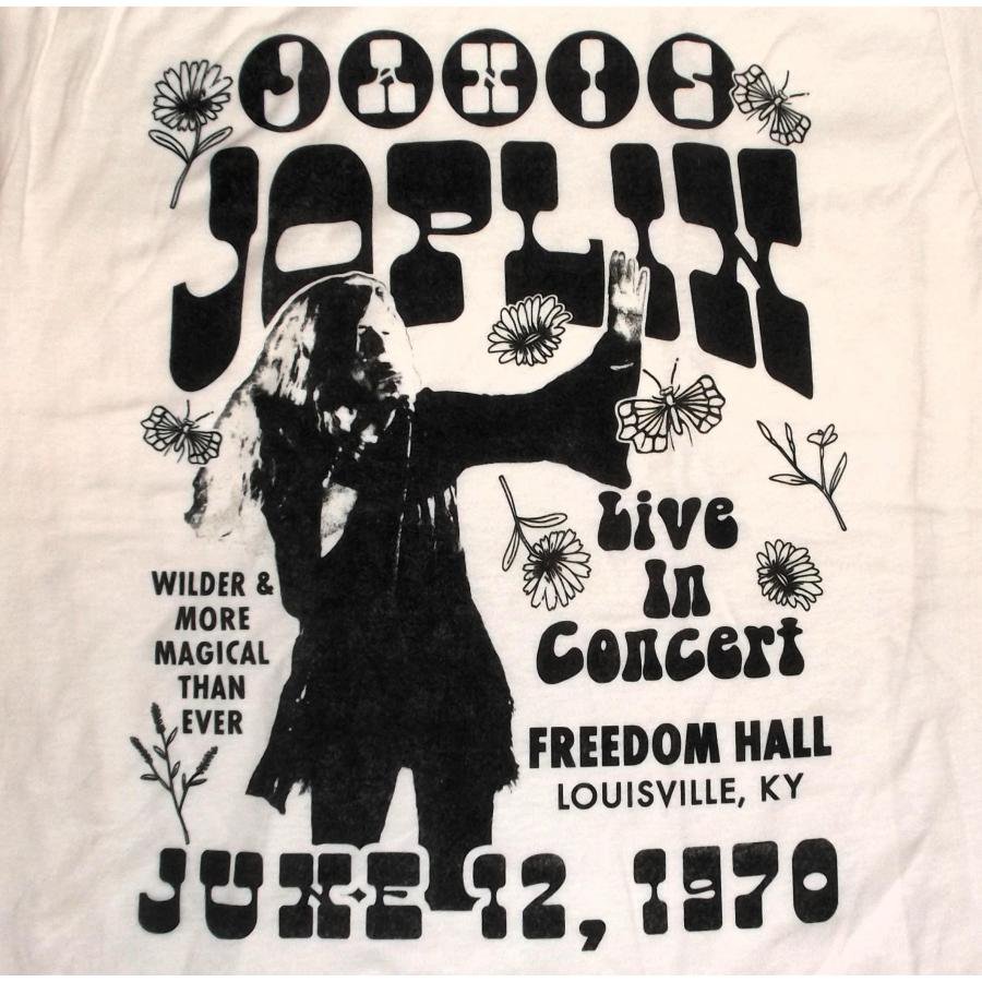JANIS JOPLIN- WILDER AND MORE MAGICAL-NATURAL ADULT S/S TSHIRT優れた歌唱力と個性的な歌声を持ったロック史上に残るロックシンガー、ジャニス・ジョプリンのTシャツ,「WILDER A...