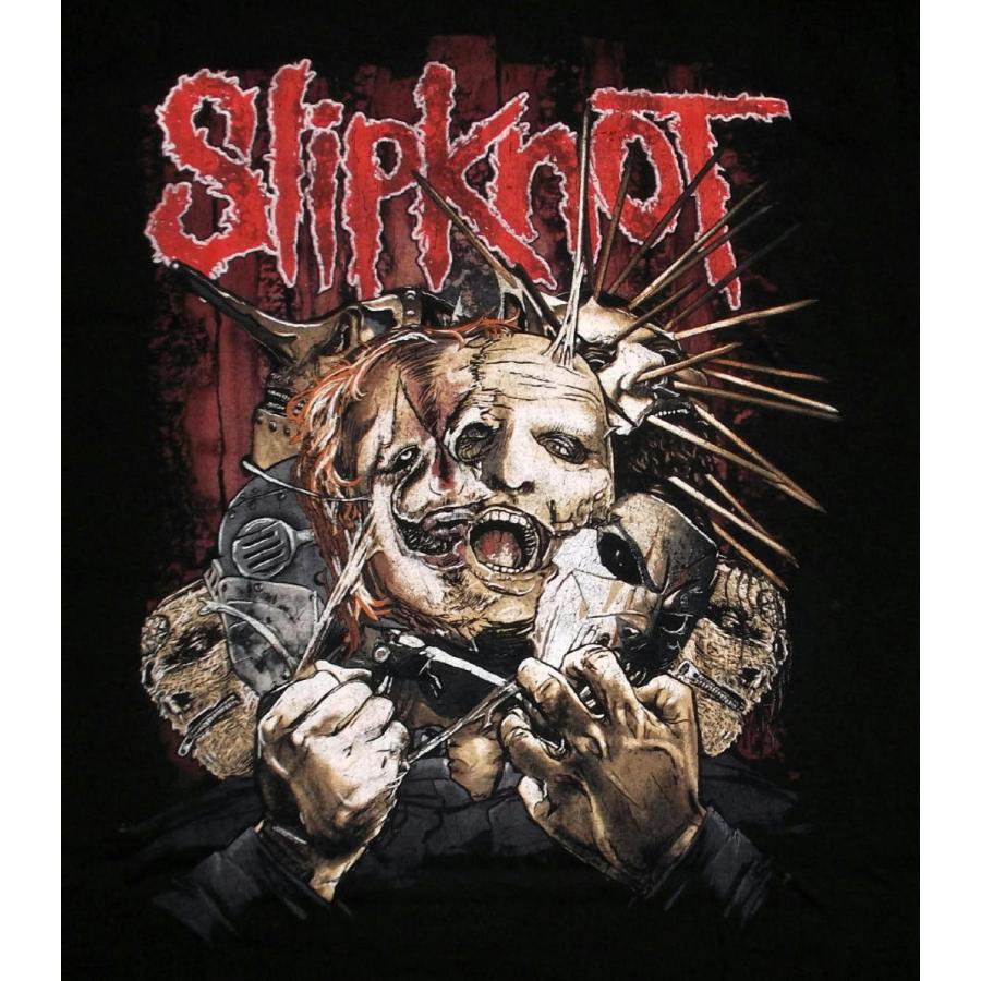 SLIPKNOT, TORN APART /正規品1995年にアイオワ州で結成、9ピース・ヘヴィメタル・猟奇趣味的激烈音楽集団「スリップノット」のTシャツ「SLIPKNOT, TORN APART TEE」です。あらゆるスタイルを融合させた...