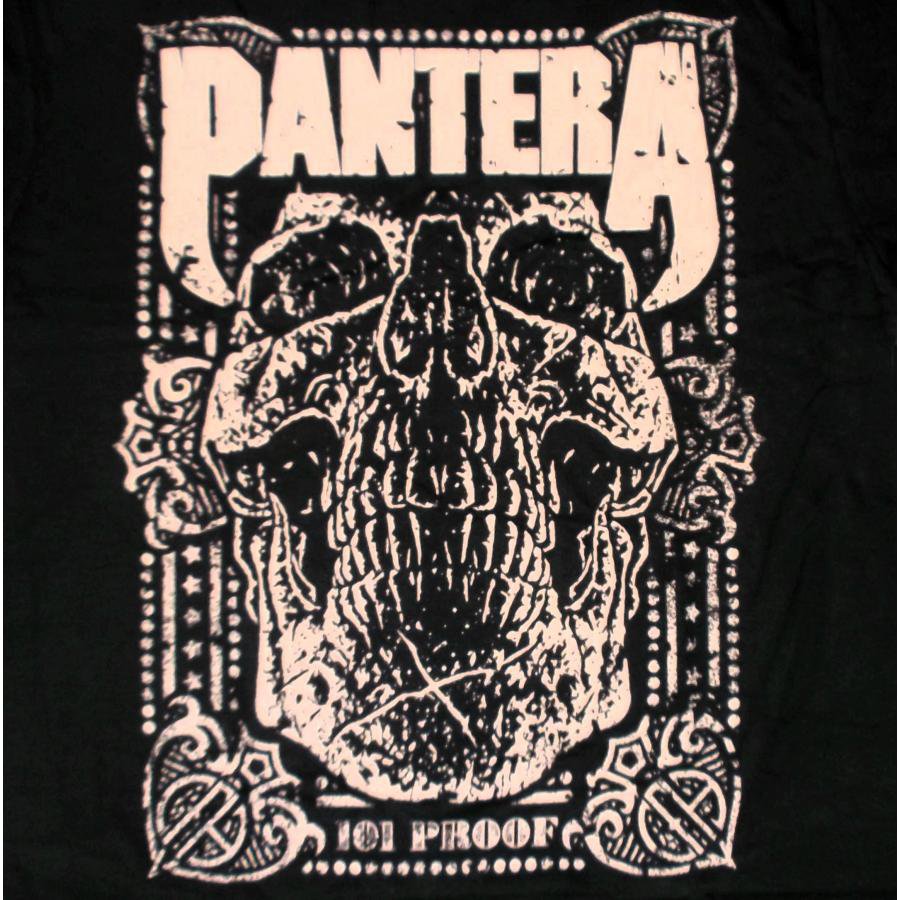 PANTERA UNISEX T-SHIRT: 101 PROOF SKULL 正規品1981年、ダラスでヴィニー・ポールとダイムバッグ・ダレルの兄弟によって結成され、「モダンヘヴィネス」「パンテラ以降」などという言葉を生み出した偉大なバン...