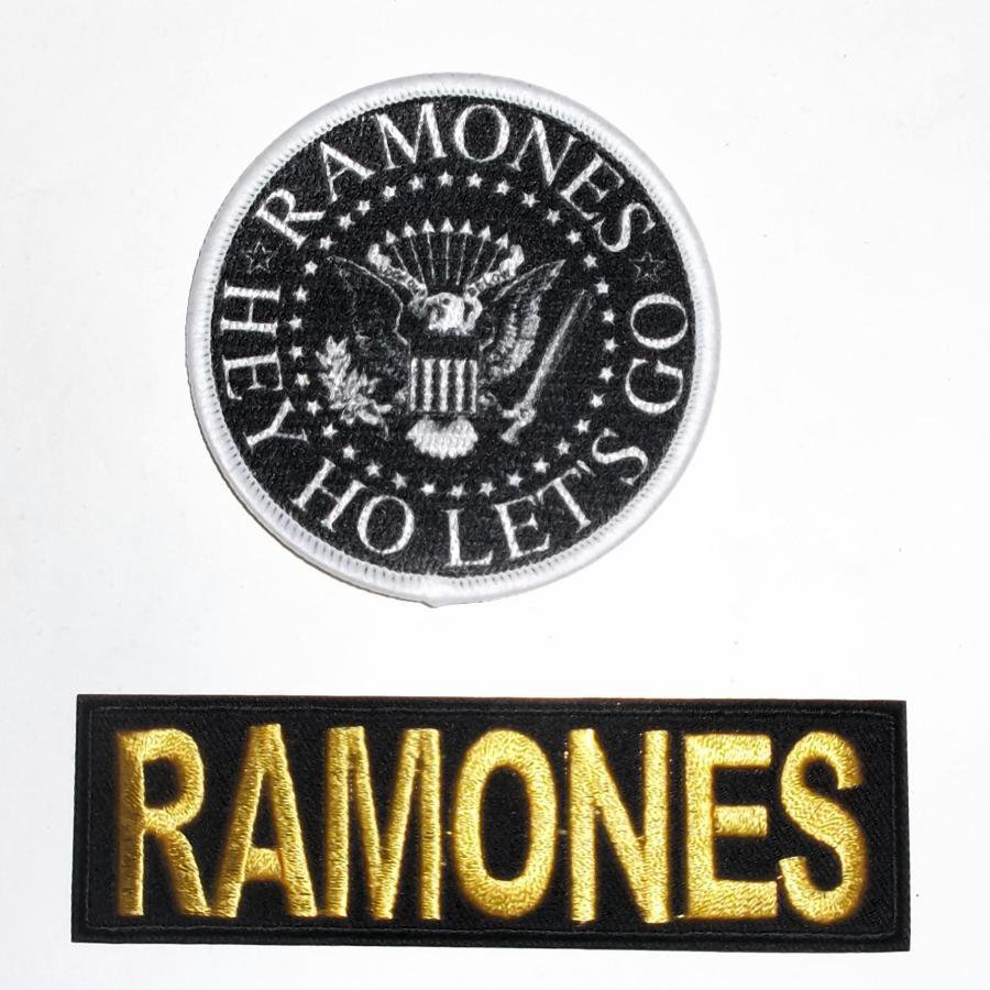 RAMONES:Patch ラモーンズ ワッペン 正規品キング・オブ・パンク!おなじみラモーンズのワッペン・正規品です。1:Hey Ho Seal 3" Round Patch, 2:Ramones Logo 4.5"x1.3" Patch...