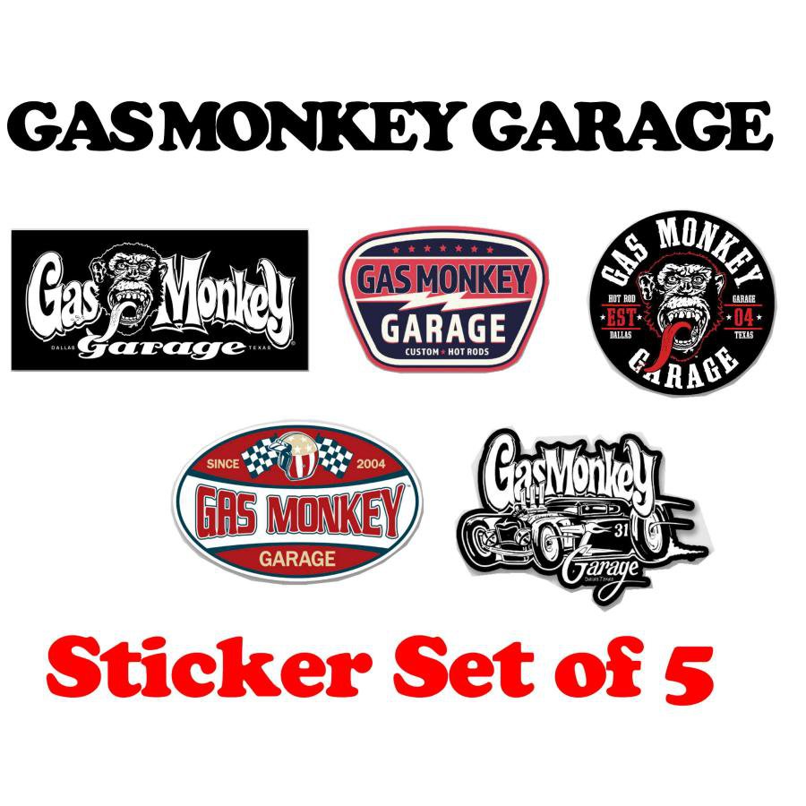 Gas Monkey Garage Sticker 5pcs Setディスカバリーチャンネルで放送中のリアリティ・プログラム「ガス・モンキー・ガレージ」のステッカー5種セット!ガレージやツールボックスに!!※屋外対応正規品ガス・モンキー・ガ...