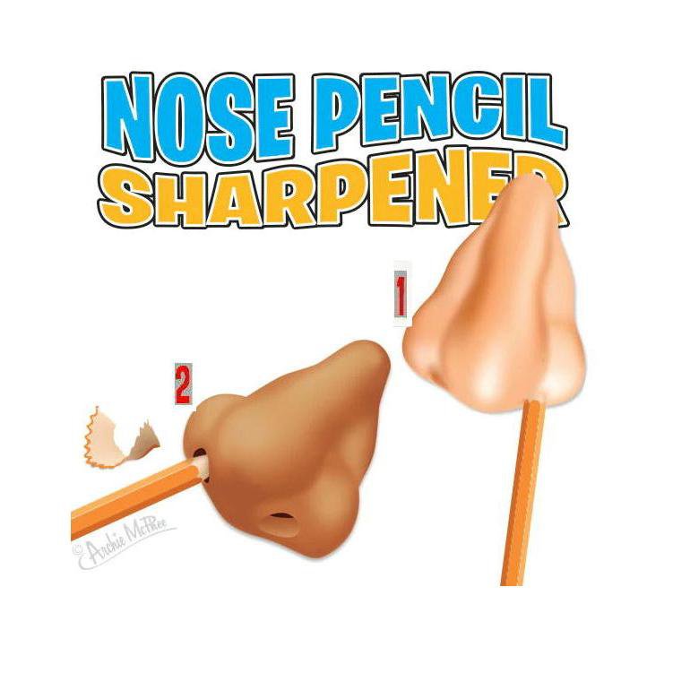 NOSE PENCIL SHARPENERDO NOT STICK A PENCIL UP YOUR ACTUAL NOSEStick a pencil up this nose and twist, and it will come ou...