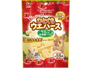 ・りんご味がおいしいウエハースタイプのおやつです。・うさぎやハムスターなどの小動物のおやつに最適です。・オリゴ糖と乳酸菌が腸内フローラを整え、お腹の健康を保ちます。 商品情報 原材料小麦粉、大豆粉、コーンスターチ、脱脂粉乳、植物油脂、ブドウ...