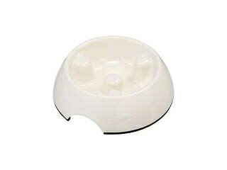 早食いやのみ込み防止するための機能性食器。側面と中央に突起をつけペットが食事をするときにゆっくりと食べれるよう設計されてます。 商品情報 材質本体：メラミン樹脂、ラバー：ゴム本体サイズ幅45×高さ140×奥行140mm容量約200ml原産国...