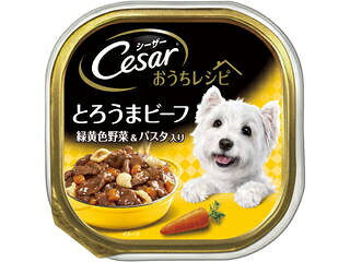 じっくり煮込んだビーフに、緑黄色野菜とパスタを合わせておいしく丁寧に調理いたしました。原材料：肉類(チキン、鶏レバー、ビーフ、ラム等)、野菜類(にんじん)、パスタ、食物繊維、植物性タンパク、ハーブ、ガーリックパウダー、ビタミン類(B1、B5...