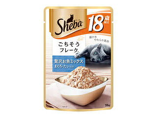 【メール便対応可12個まで】 厳選素材を使用した、魚介のうまみたっぷりのごちそうフレーク。18歳以上の愛猫も食べやすい、細かめやわらか具材。原材料：魚類(かつお、白身魚、たい、まぐろエキス等)、かつお節、フラクトオリゴ糖、増粘多糖類、調味料...