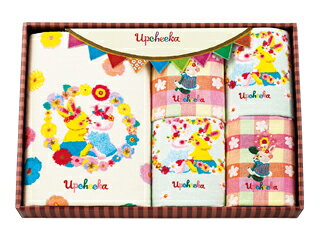 一途なうさぎさんのかわいい物語がいっぱいのアプチェチカ 商品情報 サイズ約60×120cmバスタオル1枚・約34×75cmフェイスタオル4枚素材・綿100％・［中国製］ 1090-092　