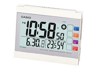 温度/ 湿度・日付表示付きの目覚まし電波時計です。DQL220J7JF　