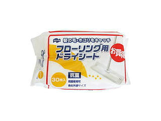 ●フローリング用ワイパー取り替えシート（ドライタイプ）。●髪の毛・ホコリをキャッチ。●抗菌加工で衛生的。●各社共通サイズなので、お手持ちのフローリングワイパーに取り付けられます。●シートは両面使えます。 商品情報 シートサイズ（約）:300...
