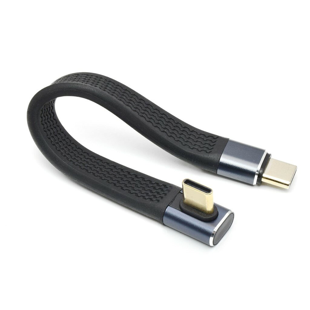 USB4対応のTYPE-C to TYPE-Cの13cmショートケーブルです。最大40Gbpsの高速転送に対応し、240Wの高速充電に対応して8K-60Hz映像出力に対応しております。ケーブルはフラット形状で表面が滑り止め加工されたラバータ...