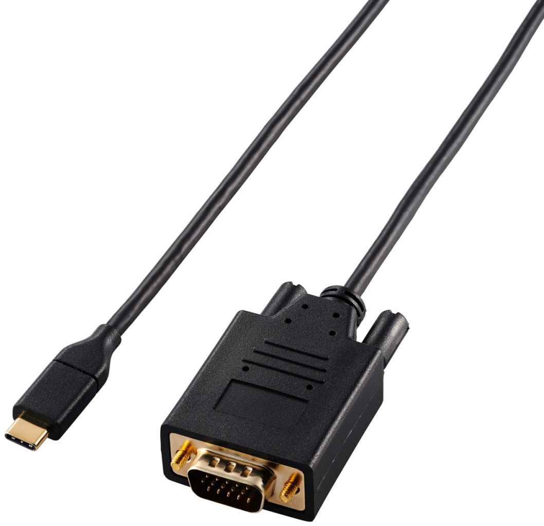 　パソコンやスマートフォンなどの映像をディスプレイなどに出力できる、USB Type-CポートをVGA(ミニD-Sub15pin)プラグに変換するケーブルです。VGA(ミニD-Sub15pin)ポート搭載ディスプレイなどに映像を出力すること...