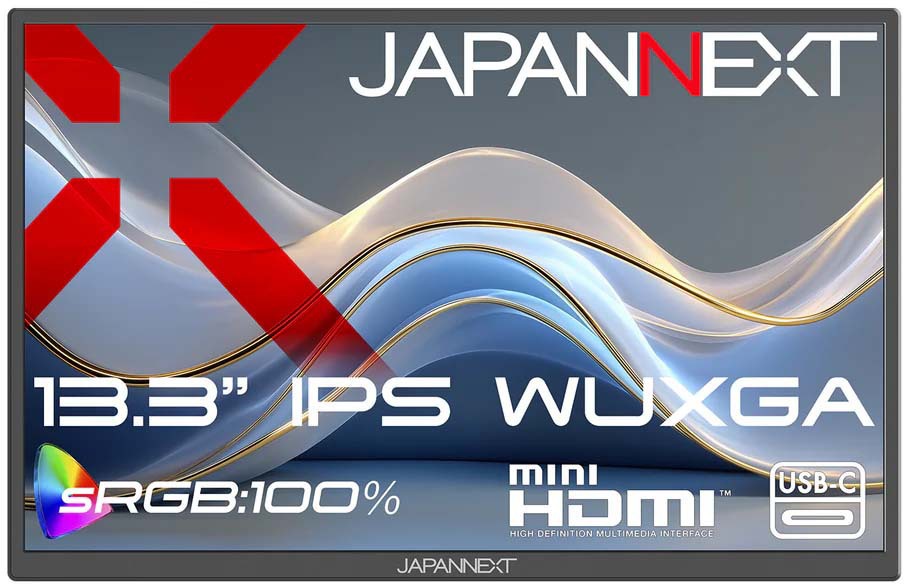 13.3インチのIPSパネルを搭載し、WUXGA(1920×1200)解像度に対応したモバイルディスプレイです。あらゆる角度から見ても色やコントラストの変化がおきにくいIPSパネルを搭載し、広視野角上下左右178°を実現します。最大輝度35...