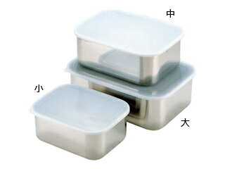 本体サイズ：外寸265×195×高さ105mm材質：本体/18-8ステンレス　蓋/ポリエチレン日本製007025005　