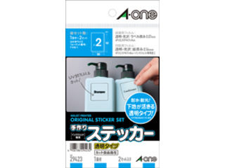 発売日：2013/3/22デザインを引き立たせる透明フィルムを使用しています。ステッカーが自作できる！耐水性・耐光性に優れたラベルです。透明保護フィルムラベルがセットになっているので、耐久性があります。 商品情報 入数2セット 29423　
