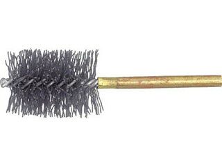 【特長】シャンク取り付け式なので交換が容易です。逆回転での使用不可です。【用途】各種金属製品などの内径研磨、バリ取り、黒皮落とし。使用工具:電気ドリル・ボール盤。【仕様】線径(mm)：0.45軸径(mm)：6全長(mm)：100毛材：砥粒入...