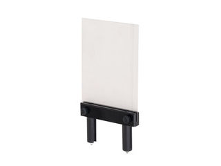 A5カードケース付147×28×H100mm（カードケース含まず）材質：本体/ポリプロピレン、カードケース/PET樹脂　◆別売のベルトパーティーション専用のポップ立てです。◆ポップ立てを使用する事で誘導がよりスムーズになります。ZPC7901　