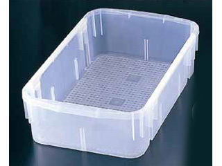外寸：670×420×H180mm　内寸：600×380×H175mm　材質：ポリプロピレン　耐熱温度：0℃〜80℃★ホテル・旅館における食器管理に最適スタッキング・ネスティング機能付。コンベアに流せる底面形状。背の高い収納品の場合には、本...