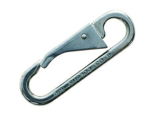 【特長】ワンタッチで簡単着脱できるタイプです。【用途】連結金具として。【仕様】d(mm)：14D(mm)：6L(mm)：80W(mm)：25使用荷重(kN)：0.29S1(mm)：10S2(mm)：6t(mm)：5【材質/仕上】ステンレス（...