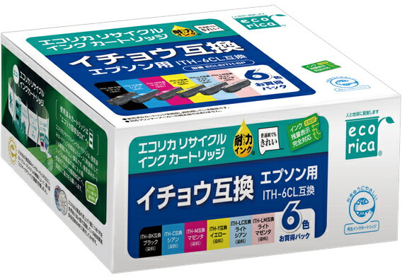 ■対応メーカー：エプソン■対応純正商品：ITH-6CL対応■内容：6色パック(ブラック/染料・シアン/染料・マゼンタ/染料・イエロー/染料・ライトシアン/染料・ライトマゼンタ/染料)■適合機種：EP-811AB/EP-709A/EP-710...