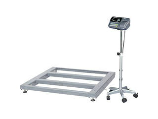 【特長】1100mm×1100mmの大型計量台（パレットなし）です。手持ちのパレットを計量皿として使用できます。（たわみ、歪みのない計量精度に影響しないパレットをご使用ください）倉庫など暗所でも見易い蛍光表示管です。表示器スタンド標準装備、...