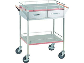 【特長】抗菌ステンレスワゴンにパステルカラーの塩ビのラインを入れたワゴンです。用途や場所によって色による使い分けができます。【仕様】最大積載量(kg/台)：50均等積載量(kg/段)：30間口(mm)：600奥行(mm)：450高さ(mm)...