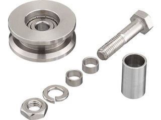 【特長】防錆処理を施したベアリング（SUS440C)を使用しているので耐蝕性に優れ、堅牢でスムーズな回転です。防錆処理を施したベアリング（SUS440C）を使用しているので耐蝕性に優れています。【用途】アングル、フラットバー用。重量戸車用の...