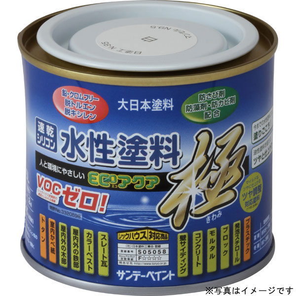 【特徴・仕様】揮発性有機溶剤（トルエン・キシレンなど）をまったく含まないので、いやな臭いのしない無臭タイプの水性塗料（ゼロVOC）。鉛、クロムなどの有害な物質を使用していない塗料。シリコン樹脂と異層構造樹脂配合で、汚れにくく耐久性にも優れた...