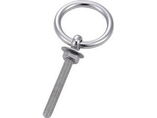 【メール便対応可10個まで】 【特長】未使用時には、丸リングが倒れるので邪魔になりません。ボルトを壁面や設置場所に固定して、リングに物を通して下げることができます。【用途】壁面・床面・柱などに設置し、チェーン・ワイヤ・ロープの端末金具として...