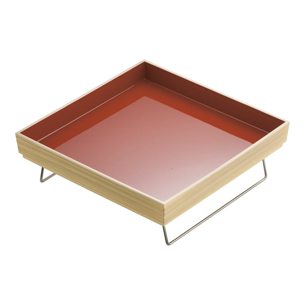 ●メーカー品番：P30●カラー：白木内朱●間口×奥行き×高さ(脚使用時)(mm)：295×295×45(98)●材質：本体/耐熱ABS樹脂(ウレタン焼付塗装)脚/ステンレス●裏面の脚を両方立ち上げれば雛壇に、陳列が可能です。●裏面の脚を片方...