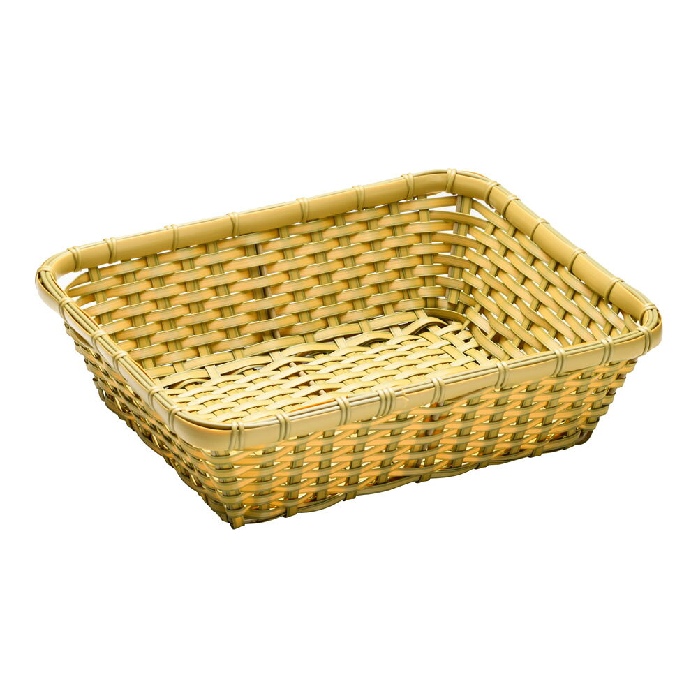 ●号：30●メーカー品番：91-043A●幅×奥行×高さ(mm)：300×240×80●(内寸法)幅×奥行(mm)：215×160●樹脂竹ディスプレイ籠シリーズ●材質：ポリプロピレン耐熱：120℃●「編む」ことで竹の風合いを樹脂で表現。より...