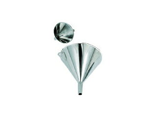 【特長】ハンドル付なので片方で押さえながらの充填作業ができます。【用途】液体や粉末の注入。【仕様】口径(mm)：152高さ(mm)：153足径×足長(mm)：14×42【材質/仕上】ステンレス（SUS304） 商品情報 オレンジブック発注コ...