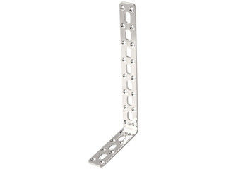 特長各種取付用の金具。仕様表面加工：ニッケルメッキL字タイプサイズ：厚み3×幅25×長さ（100×203）mm穴径サイズ表示：皿ビス4mm用/ボルト8mm用カラー：シルバー 商品情報 材質SPCC生産国日本パッケージサイズ(縦×横×高さ)2...