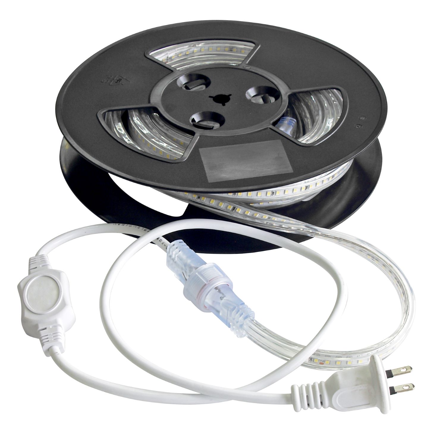 LED ロープライト 片面発光 5m 電源付 昼光色 6000K ホワイト FRL-W5M●用途：駐車場・庭・廊下・階段などの家や店舗の照明や、公園の池・噴水などの間接照明のほか、道路工事や工場、災害時の照明に●ロープ部の長さ（約）：5m　...