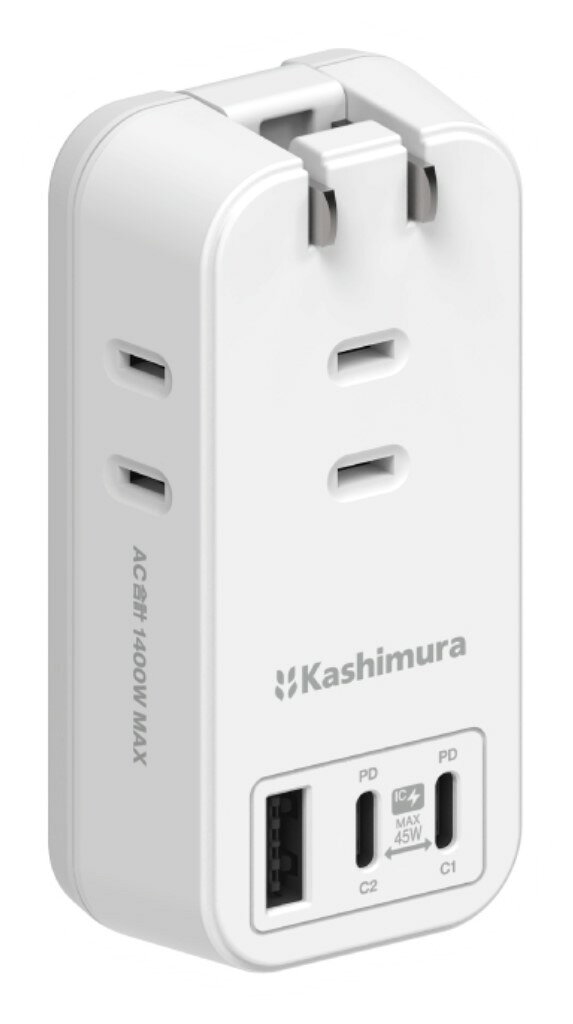 ●3口のACコンセントとUSB PD対応USB Type-C 2ポート+USB-A 1ポート搭載の電源タップ。●ACコンセントは3口合計1400Wまで対応。●USBポートは3台同時充電可能。iPhone/Android対応。※3ポート同時出...