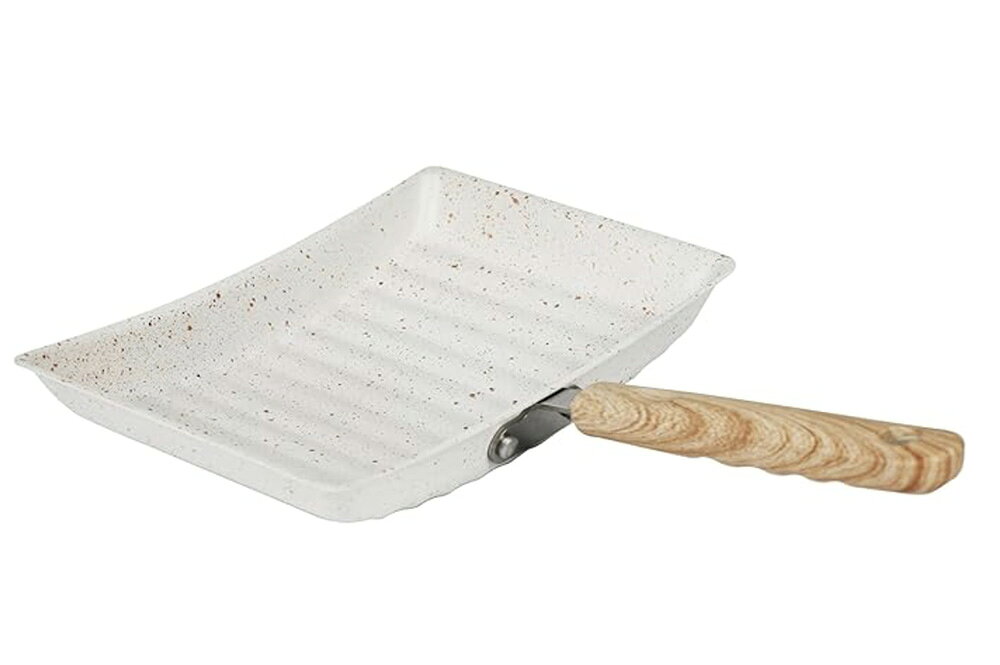 【卵焼き専用カーブ形状】適度な傾斜がついているので卵液が広げやすく、焼き面の凹凸形状はスムーズに巻ける工夫されています。軽めのパンなので手回しが楽で、しかも焦げ付きにくい。卵焼きはスルッと剥がれて巻きも簡単。美味しく仕上がります。【お手入れ...