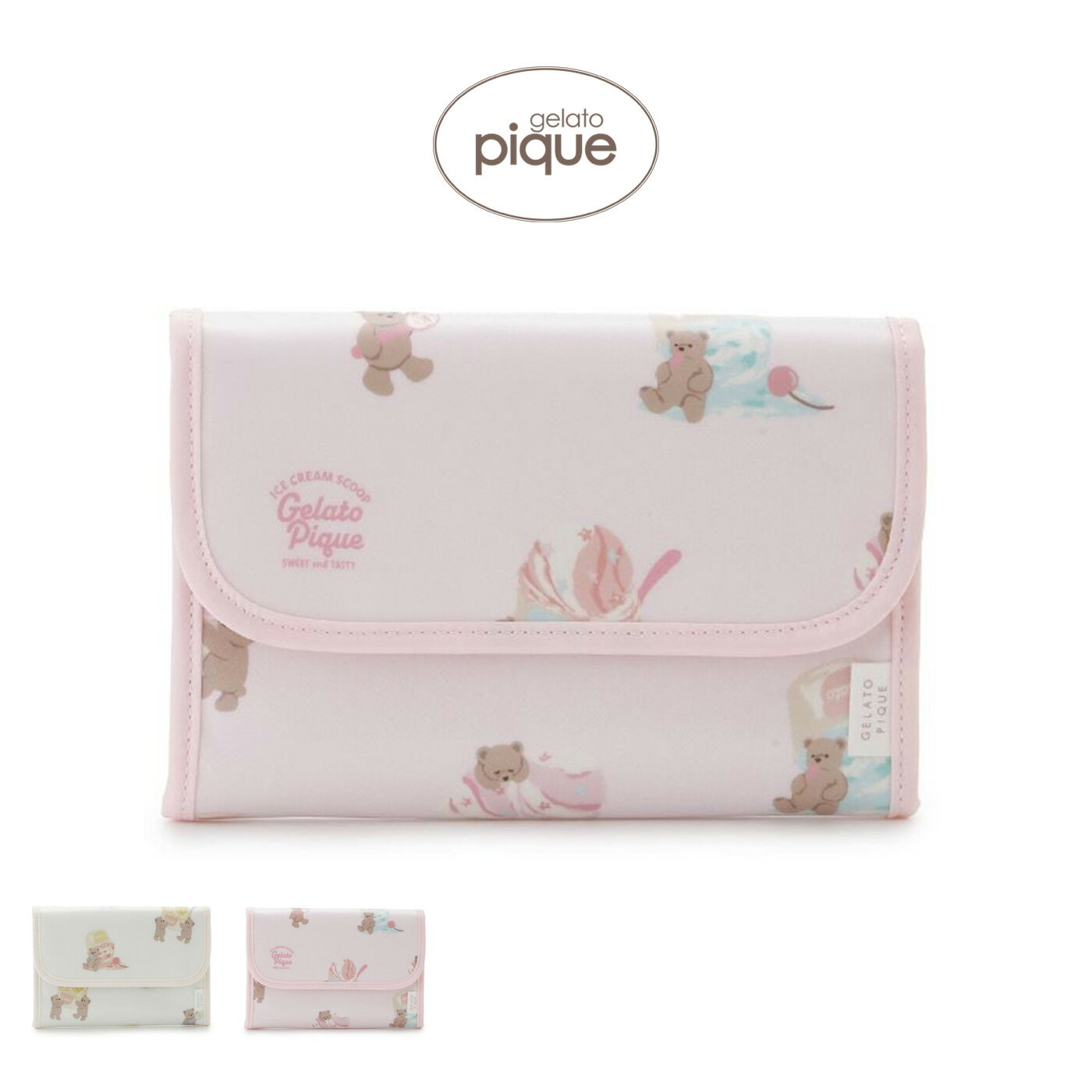 gelato pique ジェラートピケ 通販 アイスクリームベア柄母子手帳ケースS ppgb262549 ジェラピケ ママグッズ ママアイテム 抗菌防臭 健康保険証 診察券入 収納ケース コンパクト ギフト プレゼントにオススメ セレクト...