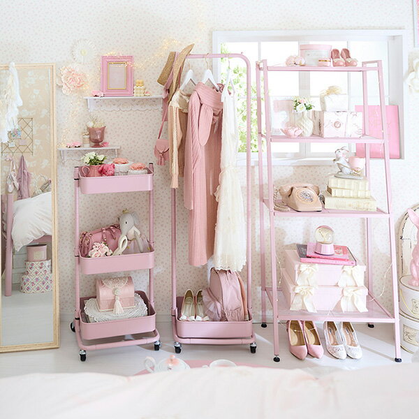 【楽天市場】【P5倍！4日20:00～11日1:59】【直送】カラフルハンガーラック｜姫系 かわいい クラシック ガーリー アンティーク風 ...